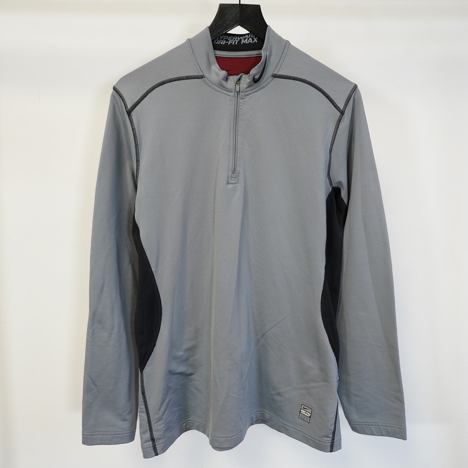 (L) Nike Pro Combat Hyperwarm Dri-FIT Max Men's L Fitted 1/4 Zip Pullo ...