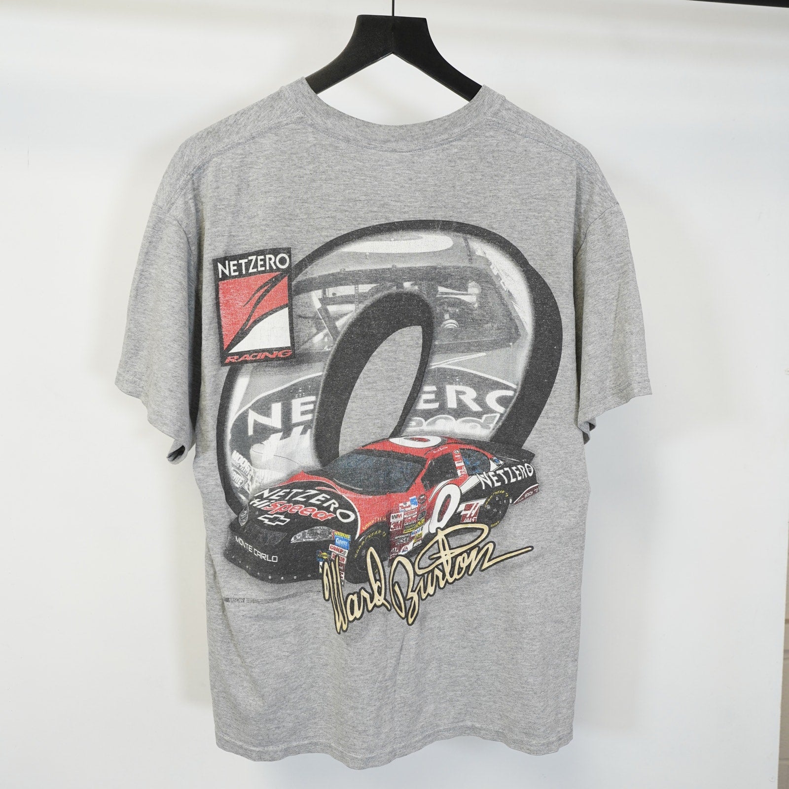 (L) Vintage Netzero Software Racing Nascar T-Shirt Men's L Gray Ward B ...