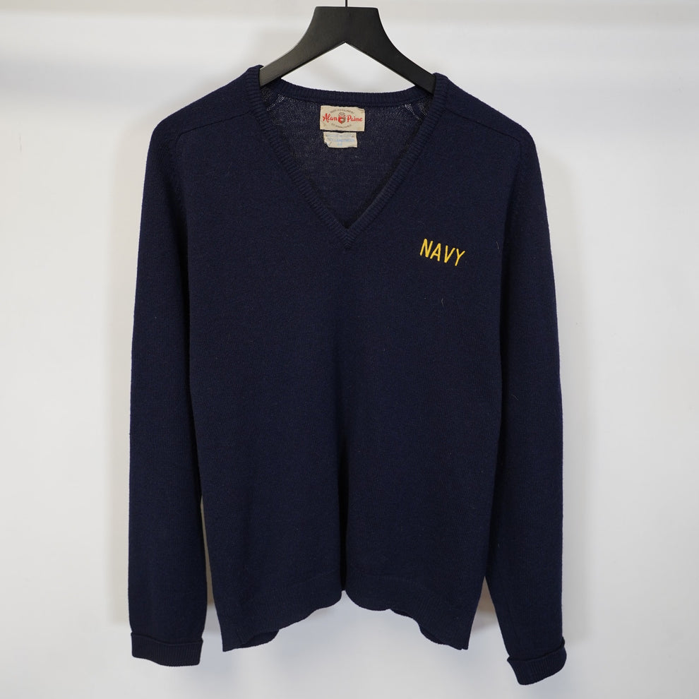 (L) True Vintage US Navy Wool Alan Paine Knit Sweater Men's L 44 Blue ...